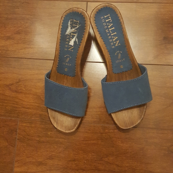 Italian Shoemakers | Shoes | Brand New Light Blue Suede Sandals | Poshmark
